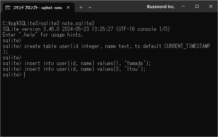 SQLite DEFAULT 